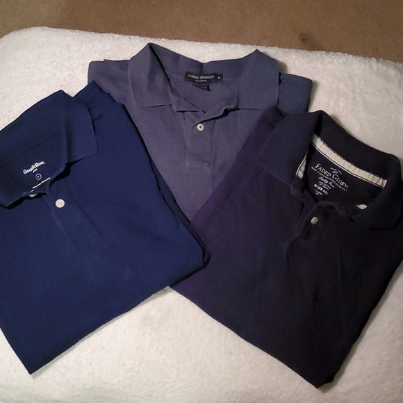 Shirts | 3 Different Shades Of Blue Med Polos | Poshmark